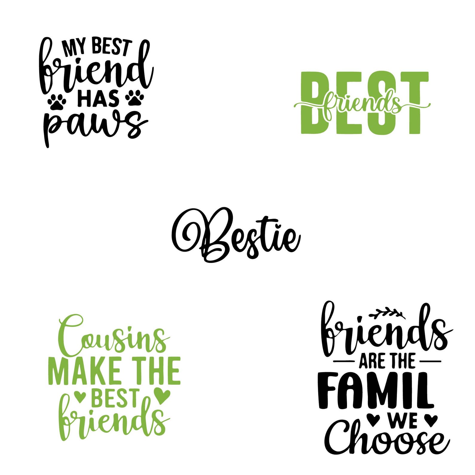 Friends Svg Bundle, Friends Clipart for Cricut, Best Friends Silhouette ...