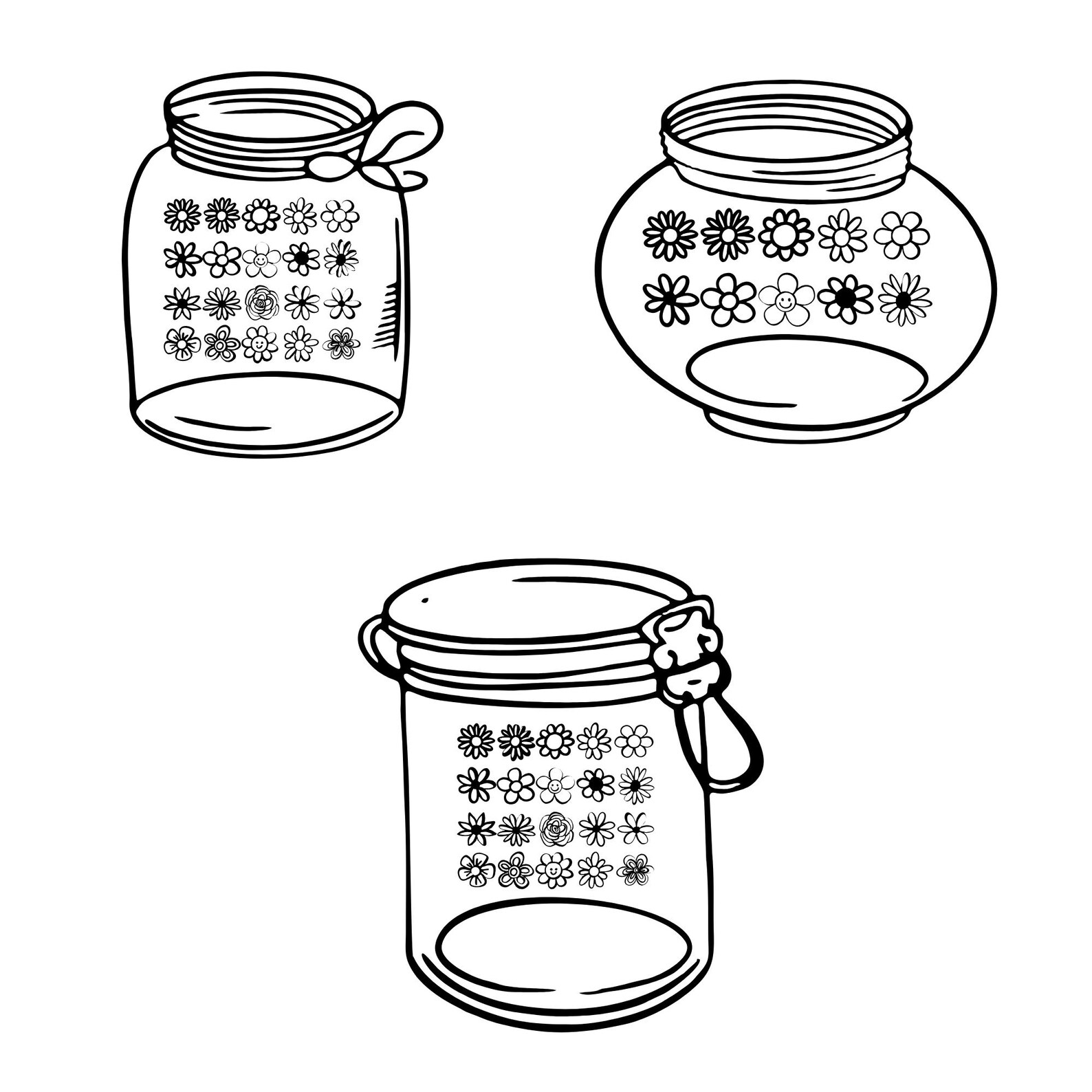 Mason Jar Svg Bundle, Glass Jar Clipart, Kitchen Vector, Mason Jar ...