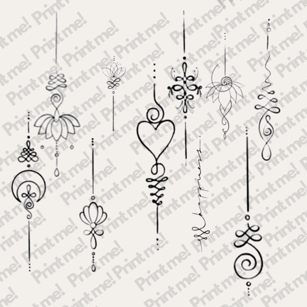 10 Unalome SVG Bundel, Unalome Tattoo Designs, Yoga SVG, Namaste Svg ...