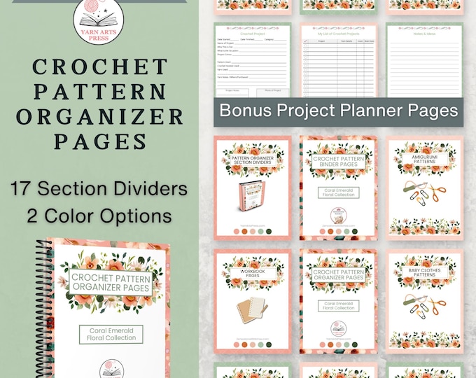 Crochet Pattern Binder | Printable Crochet Pattern Organizer | PDF ...