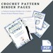 Crochet Pattern Binder Pages Printable for Instant Download, 17 Section ...