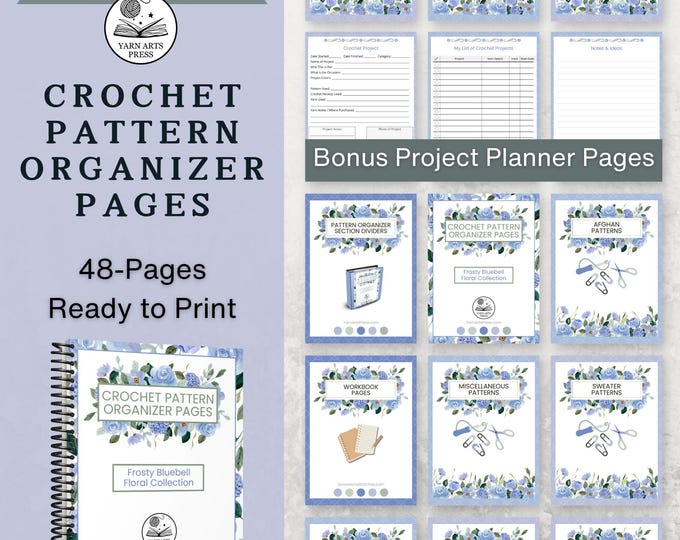 Crochet Pattern Organizer - Printable for Instant Download, 17 Section ...