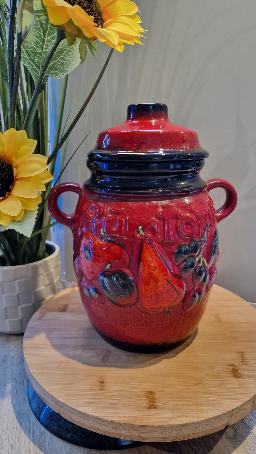 Vintage Scheurich Rumtopf Jar | West Germany | Red Fruit Design | 5L ...