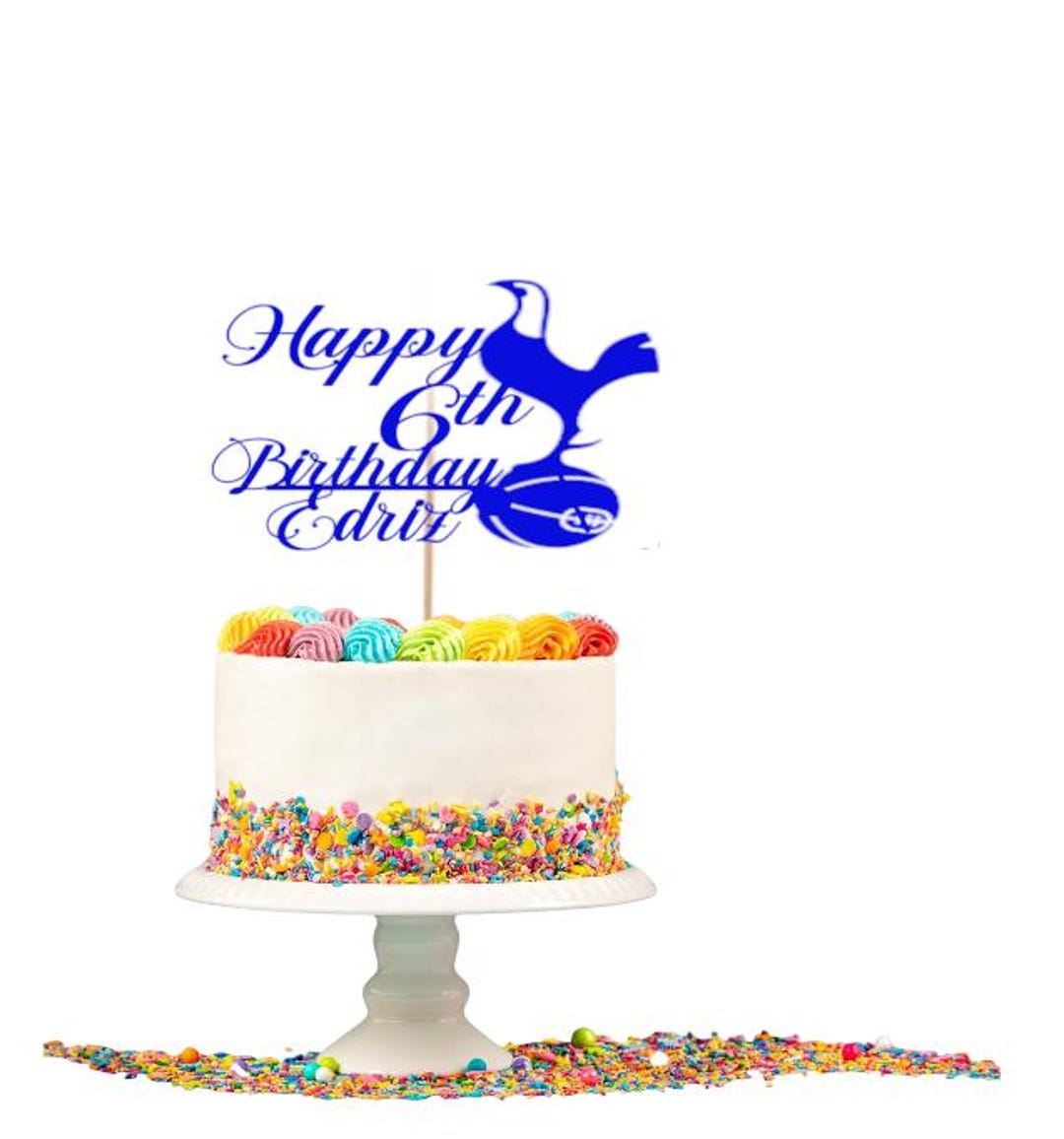 Personalised Spurs Happy Birthday Cake Topper Any Name and Age Custom ...