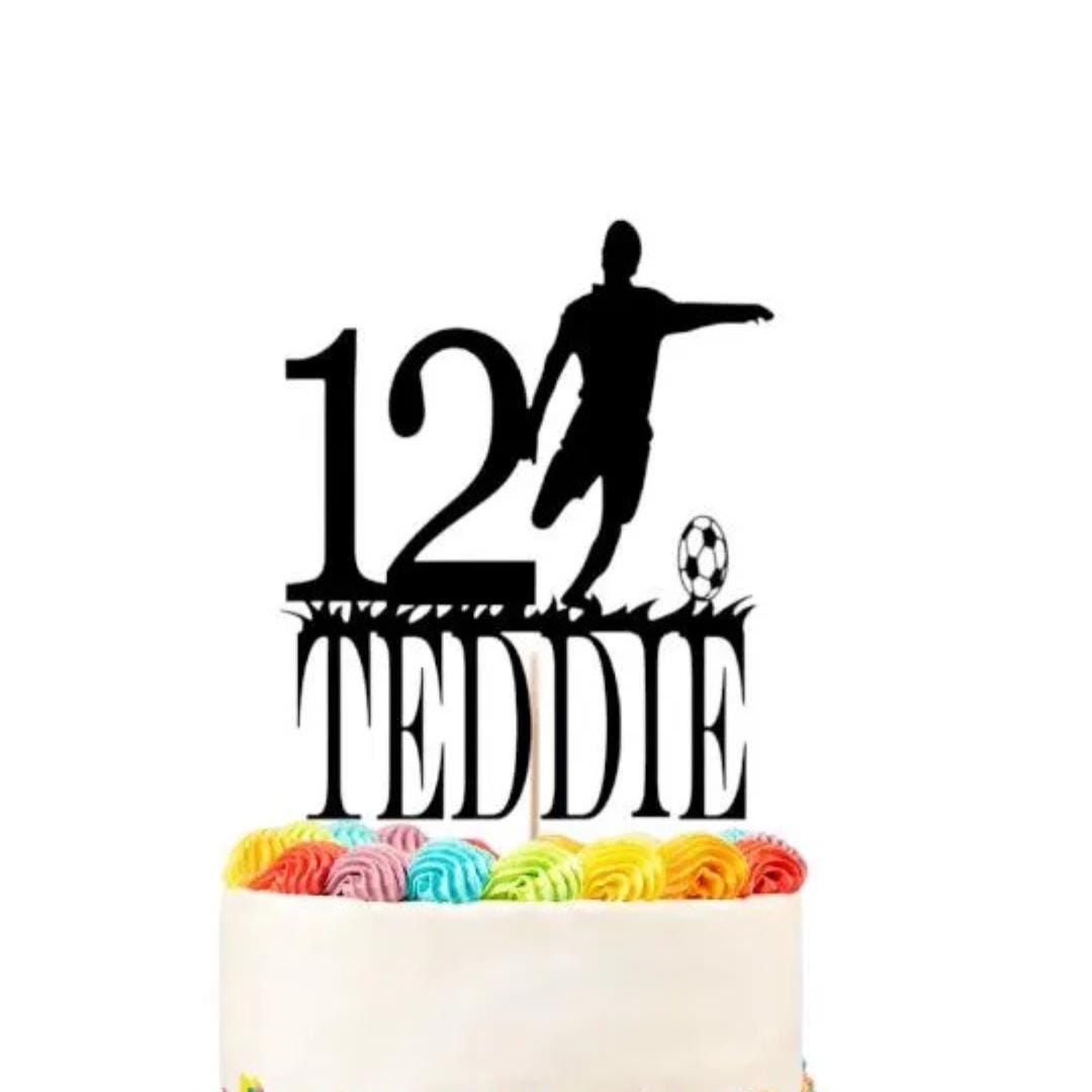 Personalised Football Cake Topper Custom Soccer Team Any Age and Name ...