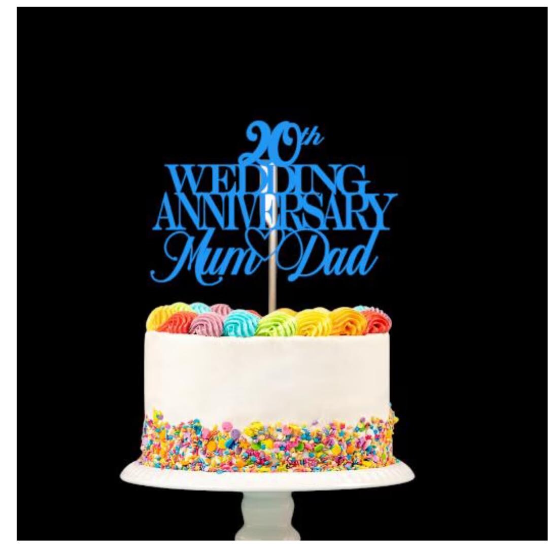 Personalised 40th Happy Ruby Anniversary Cake Topper Custom Celebration ...