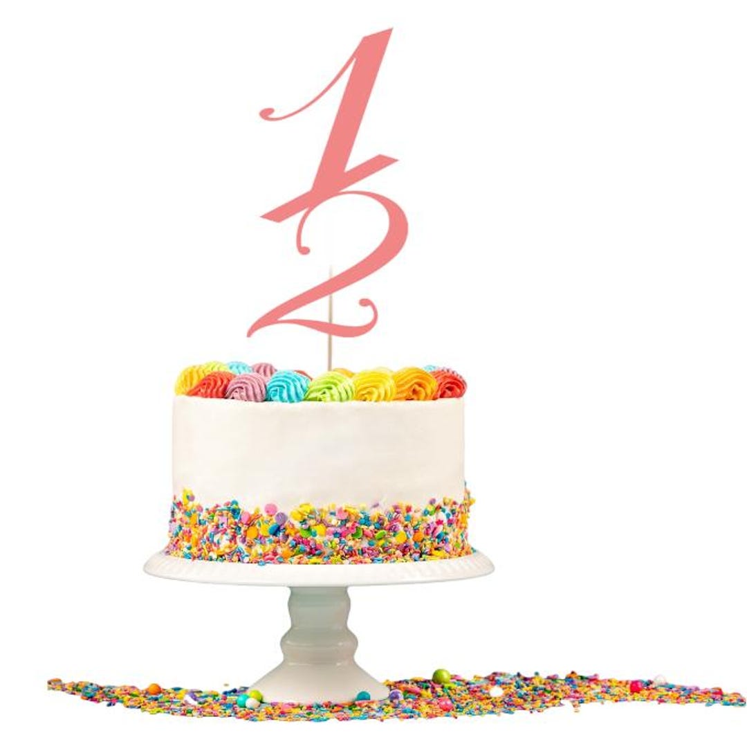Half Birthday Cake Topper 1/2 Celebration Toppers Party Decorations Any ...