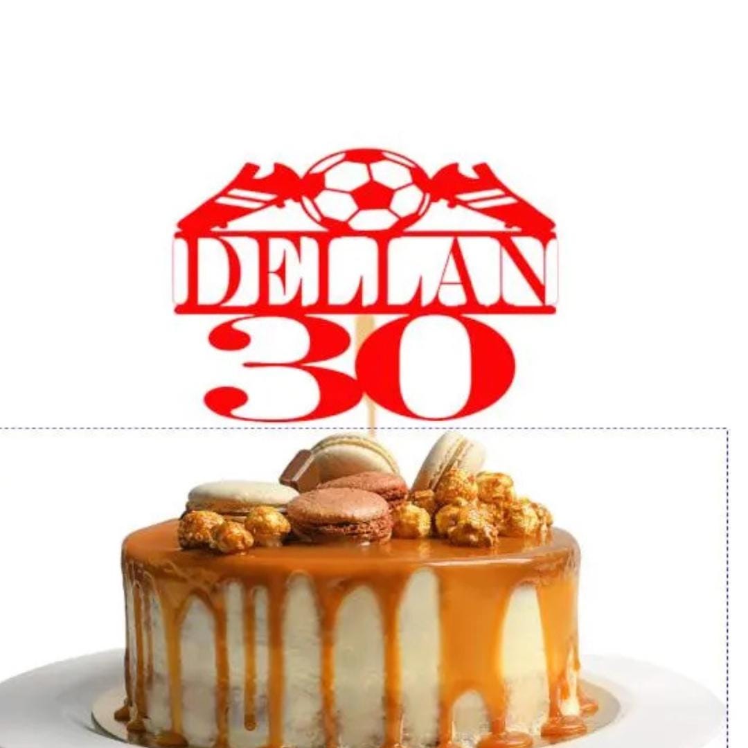 Custom All Sports Cake Topper,football Soccer Rugby Tennis Basketball ...