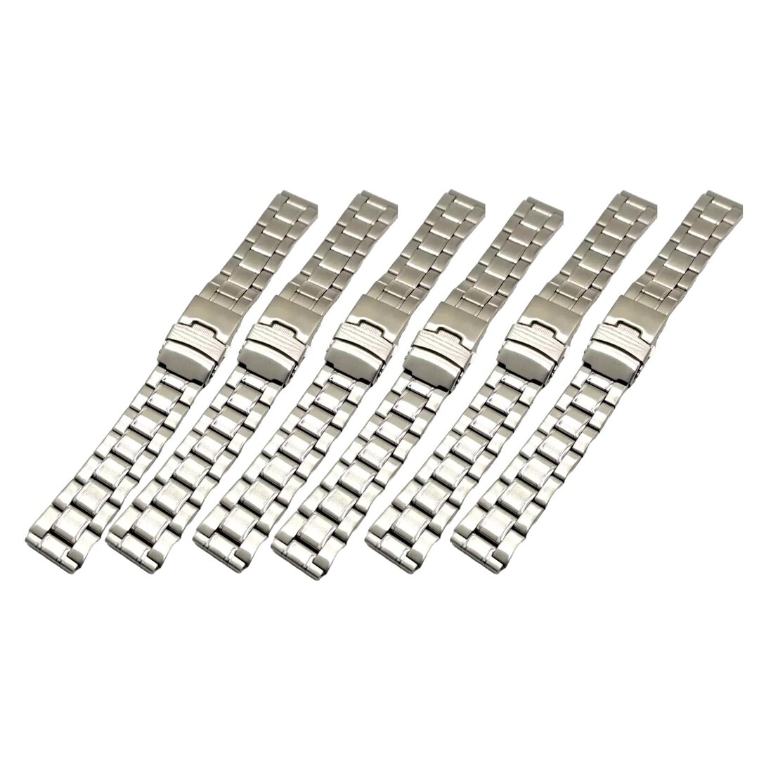 Value Joblot of 6 Stainless Steel Watch Straps, 18mm Adjustable Fold ...