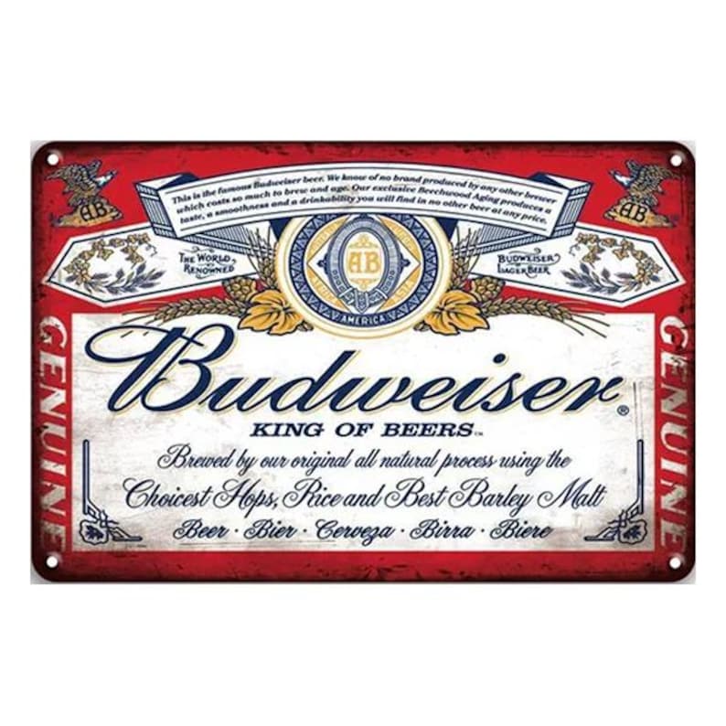 Budweiser King of Beers Retro Aluminium Sign 20cm X 30cm - Etsy