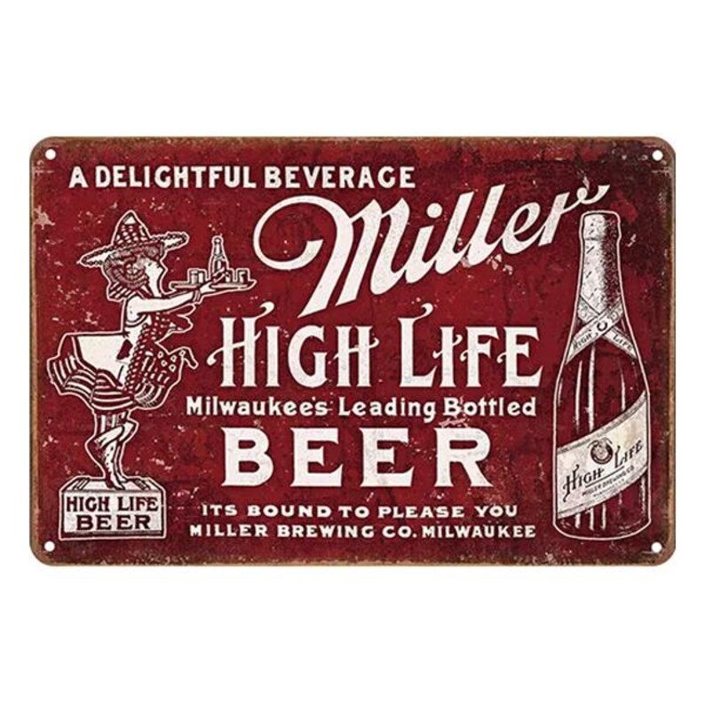 Miller High Life Retro Aluminium Sign - Vintage American Beer Plaque - Etsy
