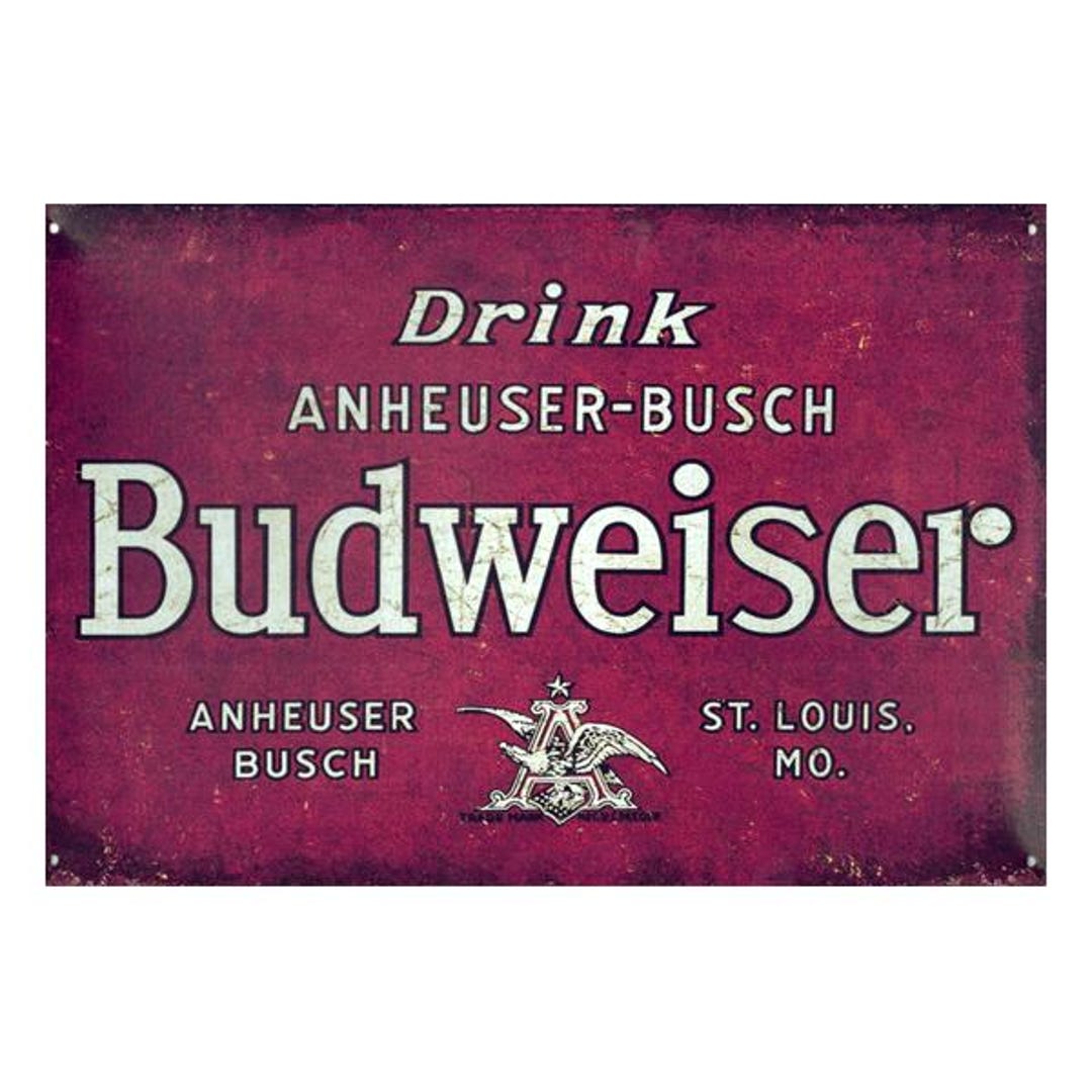 Budweiser Anheuser-busch Retro Metal Sign 20cm X 30cm - Etsy