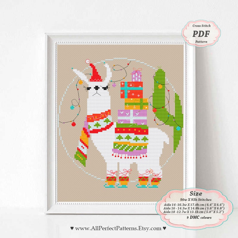 Fa-la-la-llama Christmas Ornament Cross Stitch PDF Digital | Etsy