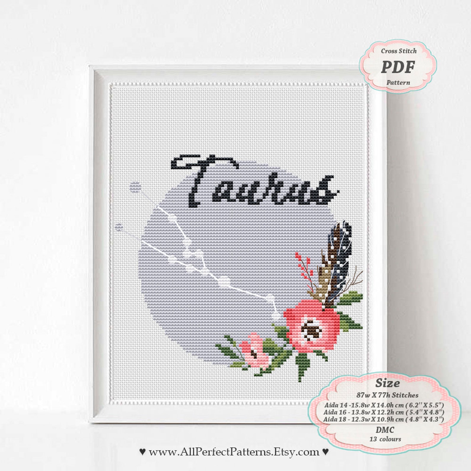 Taurus Zodiac Sign With Flowers Cross Stitch PDF Pattern - Etsy