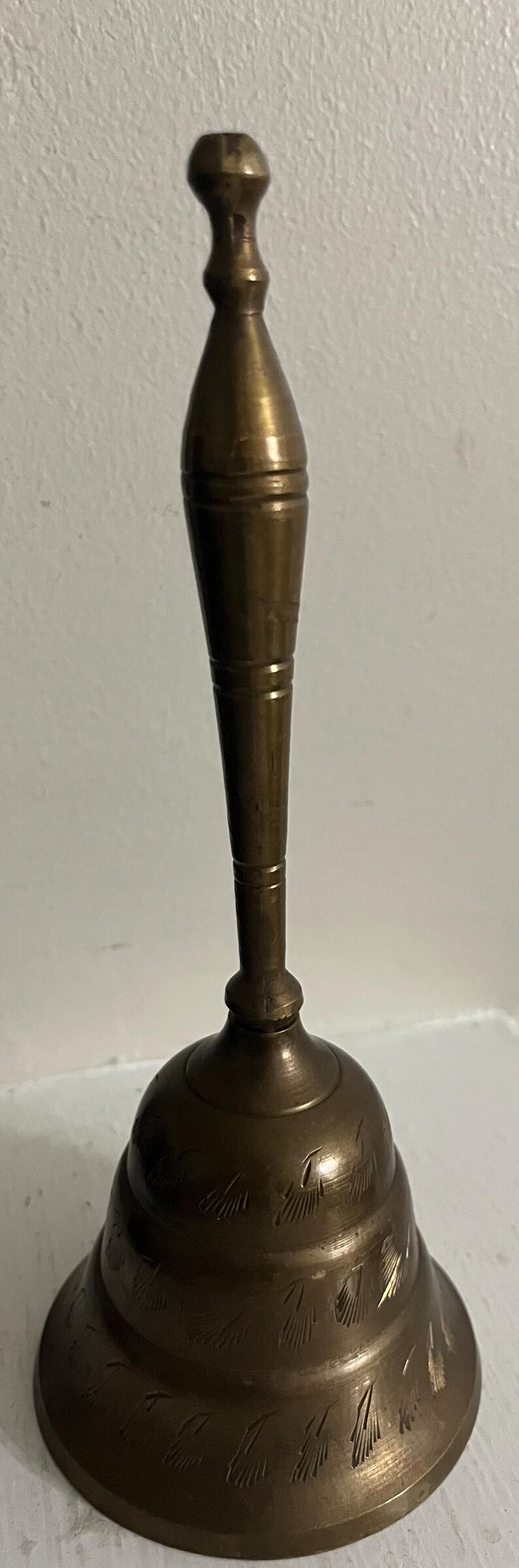 Vintage Etched Brass Bell - Etsy