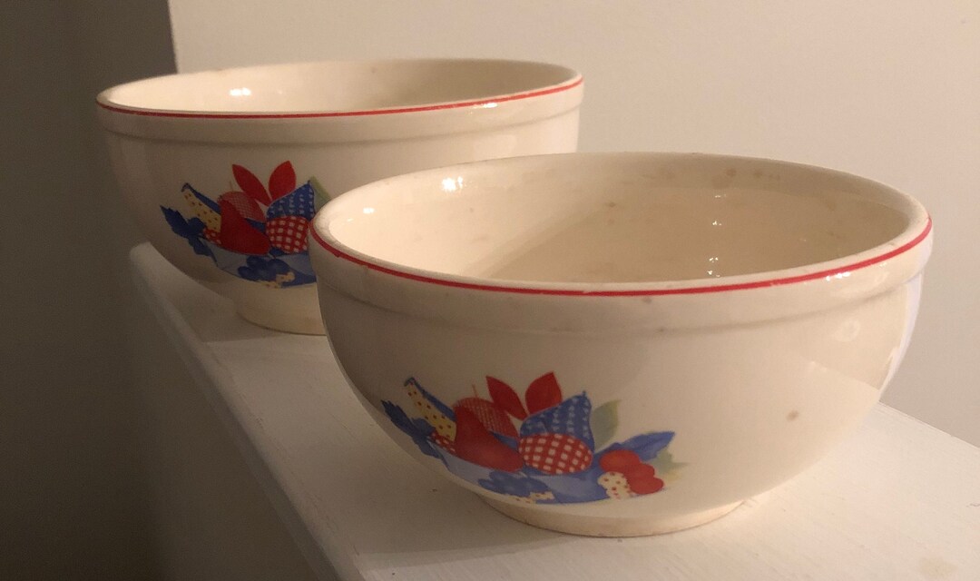 Vintage Universal Cambridge Pottery Calico Fruit Pattern Bowls - Etsy