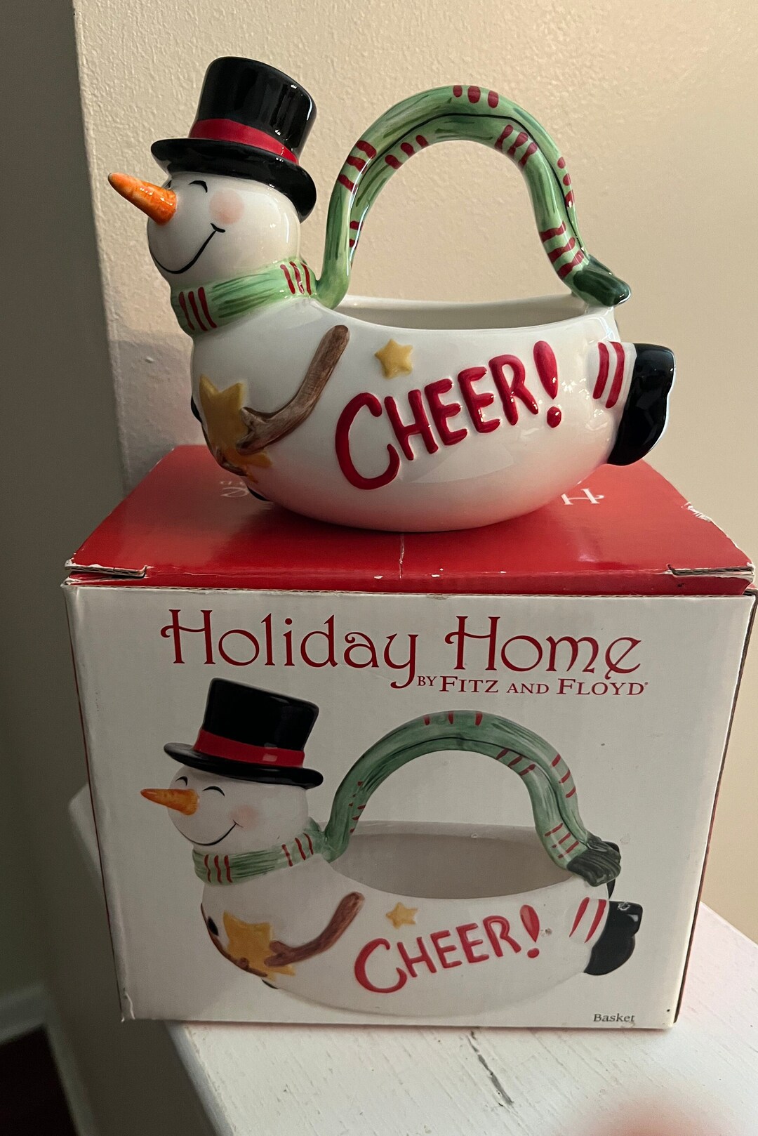 Fitz and Floyd Holiday Home “cheer” Snowman Candy Dish - Etsy