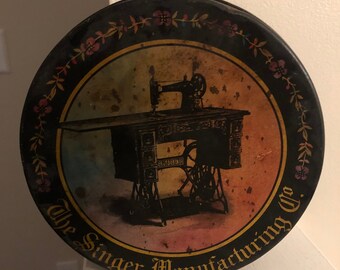 Singer Sewing Tin Box - Etsy