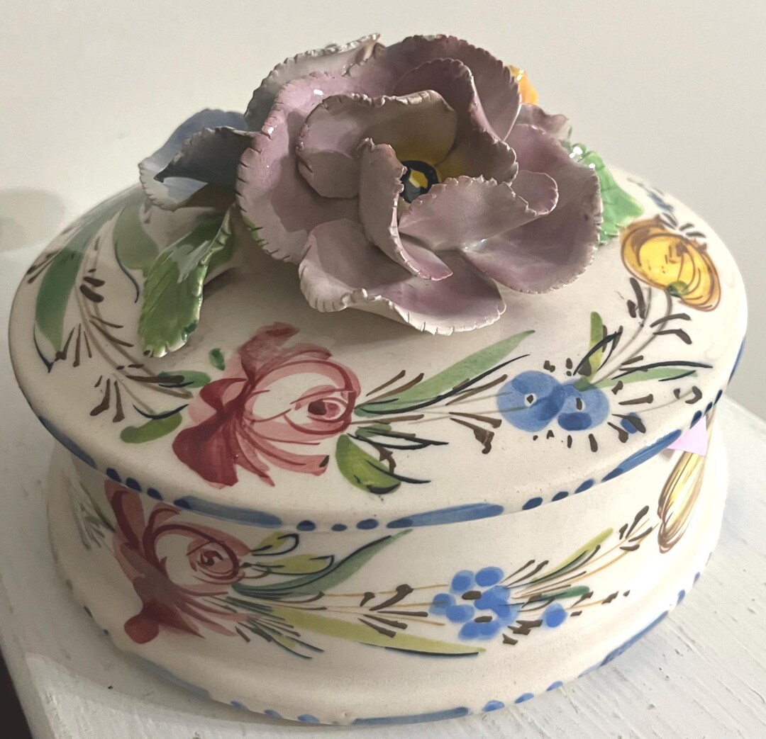 Capodimonte Style Jewelry Dresser Trinket Box - Etsy