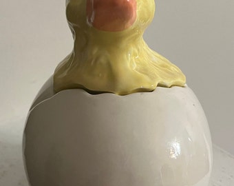 Beautiful Vintage Ceramic Duck Hatching From the Egg on a Egg Money ...