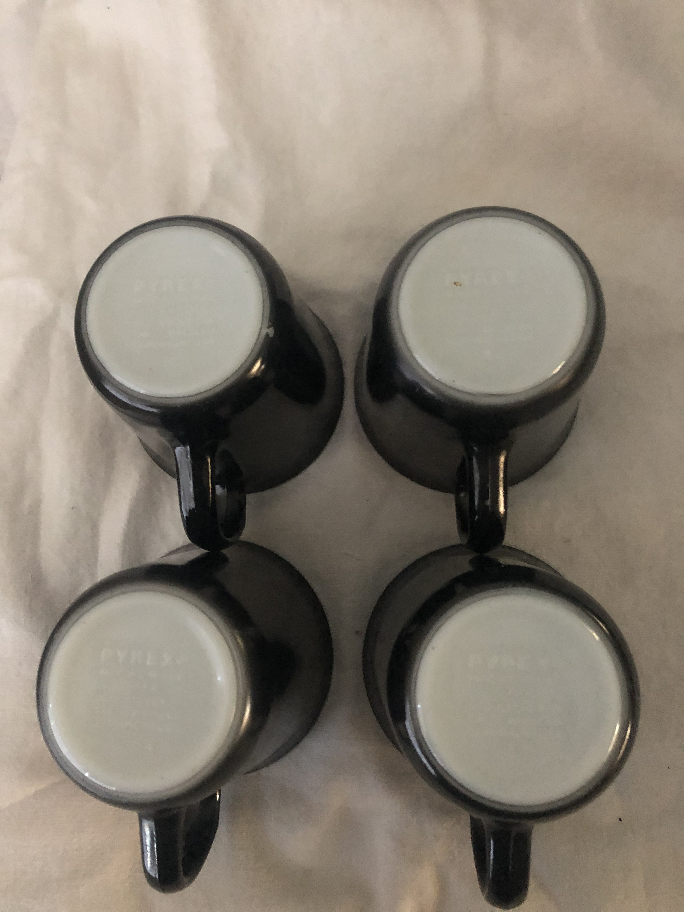 Vintage Black Pyrex Milk Glass Coffee Mugs - Etsy