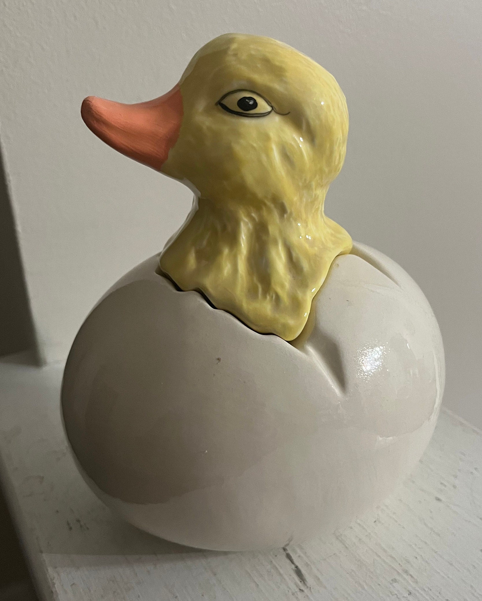 Vintage Ceramic Hatching Duckling Bank - Etsy