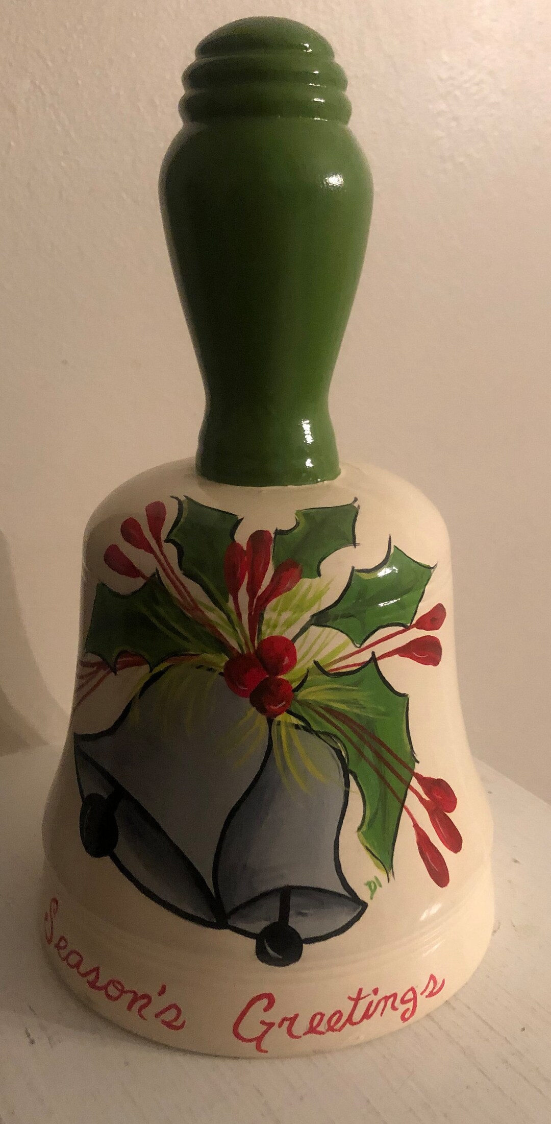 Vintage Hand Painted Ceramic Christmas Bell - Etsy