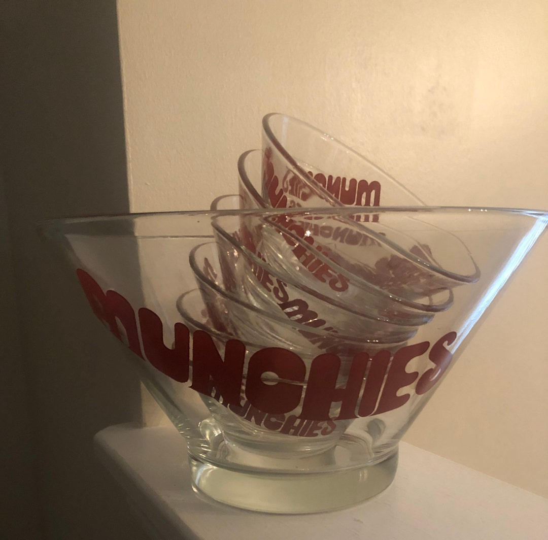 Vintage “munchies” Snack Bowl Set by Wheaton - Etsy
