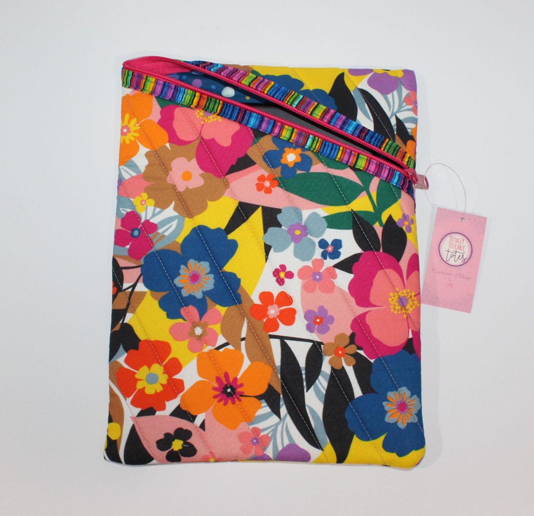 Handmade Floral Quilted Tablet Sleeve & Padded Book Cover - Etsy