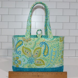 Paisley Tote Bag, Open Top Button Loop Closure, Unique Handmade, Bags ...