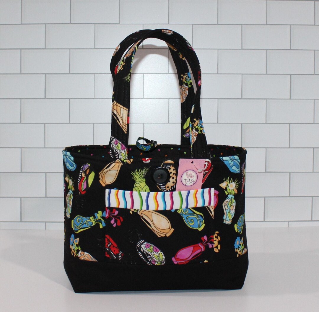 Golf Bag Golf Tote, Bags and Purses, Hand Made, Cotton Fabric, Open Top ...