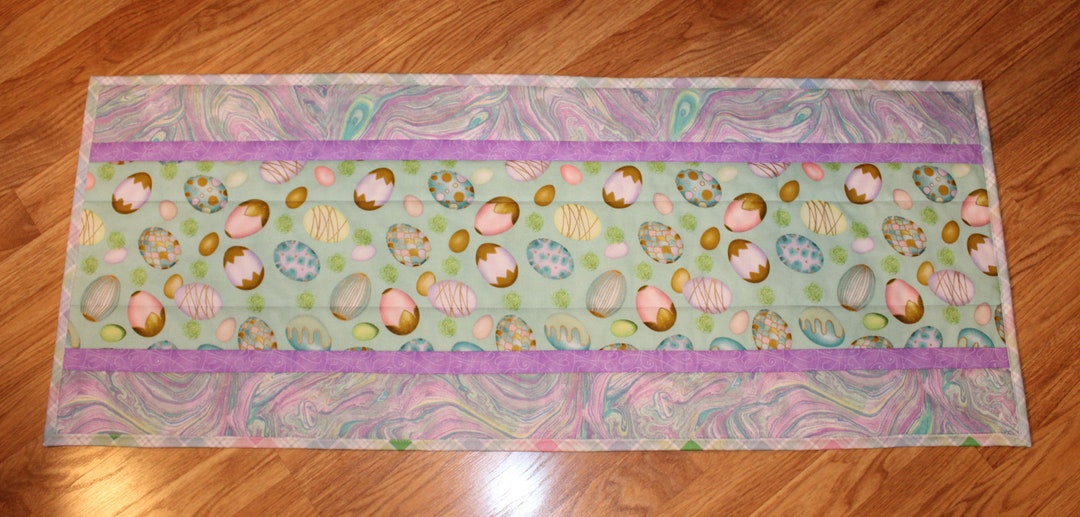 Easter Egg Table Runner, Spring Table Runner, Quilted Table Runner, 41" X 16 7/8", Table Linens ...