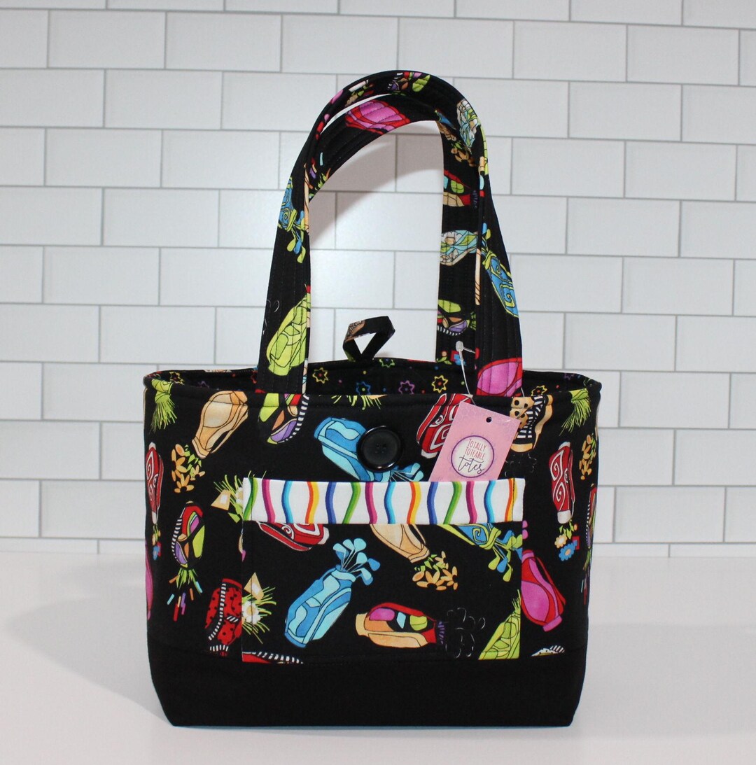 Golf Bag Golf Tote, Bags and Purses, Hand Made, Cotton Fabric, Open Top ...