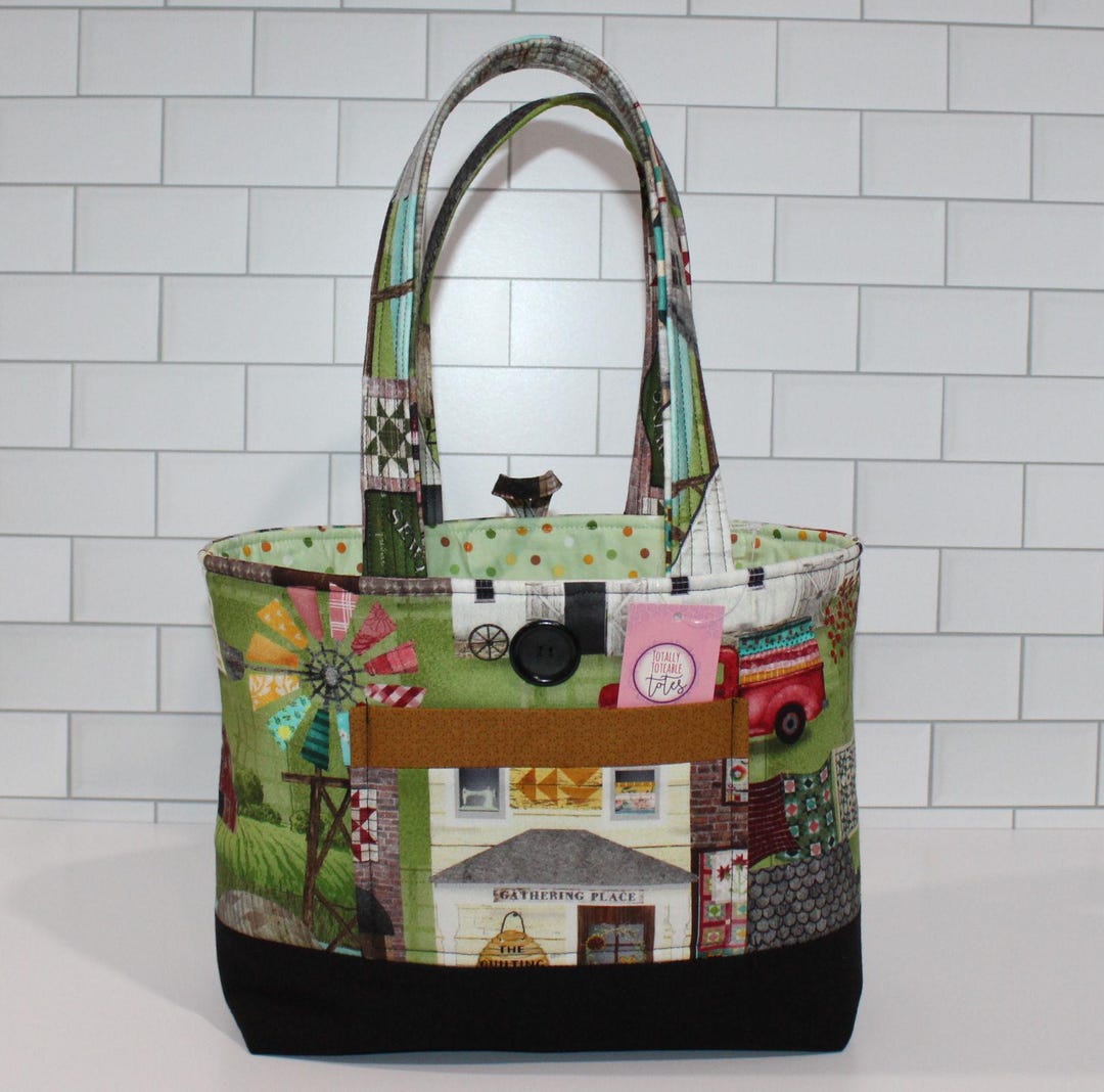 American Farm Land Tote, Bags and Purses, Handmade Gift, Cotton Fabric ...