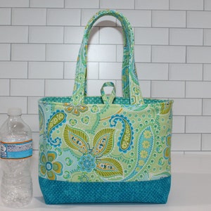 Paisley Tote Bag, Open Top Button Loop Closure, Unique Handmade, Bags ...