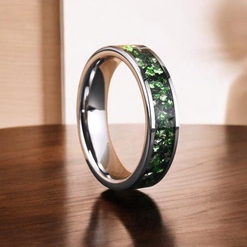 Green Tungsten Ring - Etsy