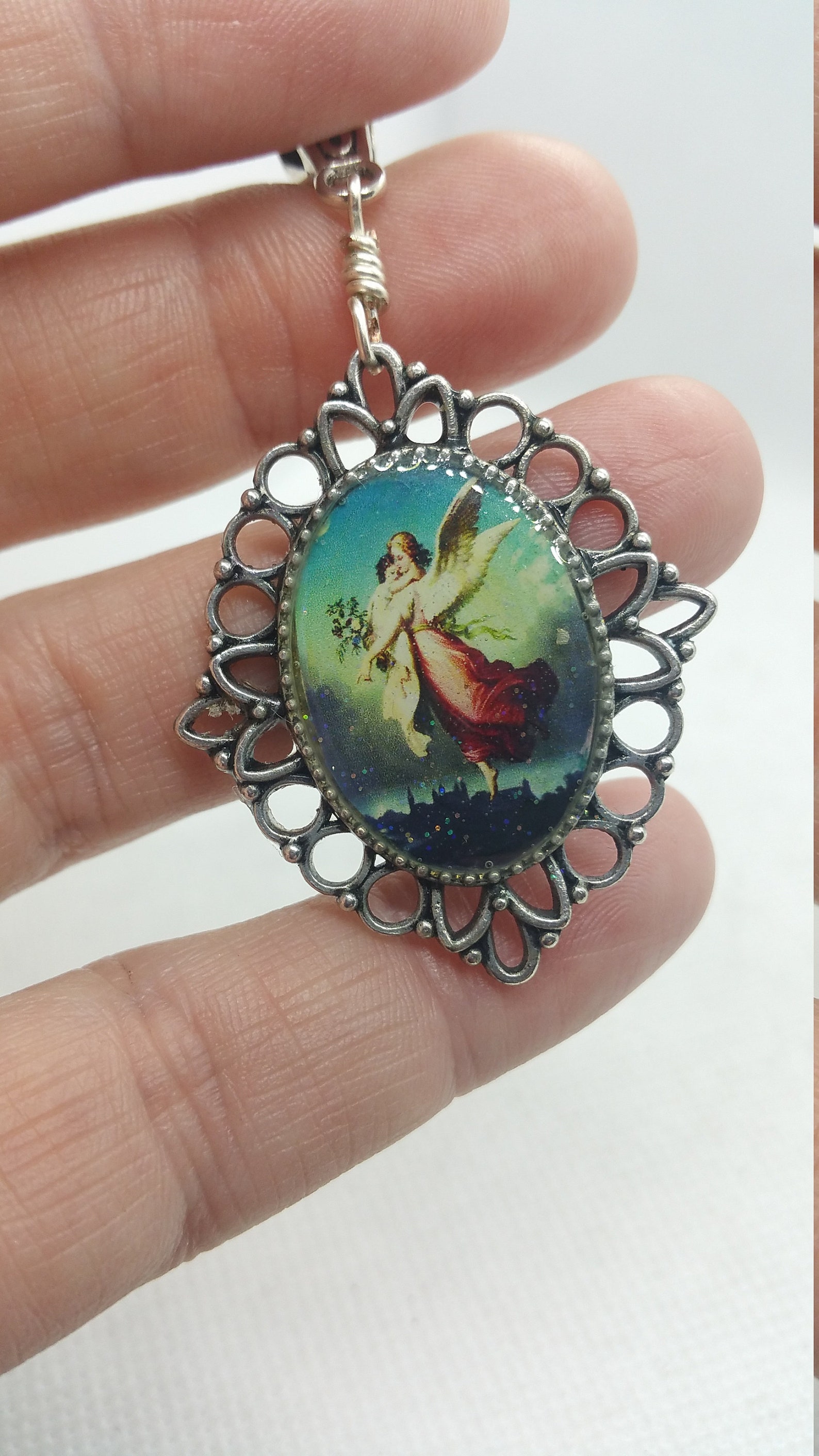 Angel Cameo PendantAngel with child Pendant Vintage | Etsy