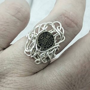 St Benedict Exorcism Ring, Sterling Silver, Supernatural Protection ...