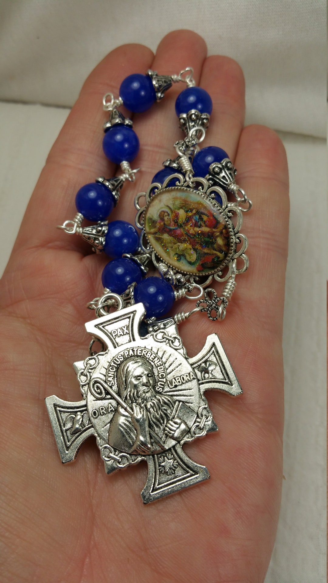 St Benedict Decade Gemstone Rosary, Unbreakable Catholic Rosary, St ...