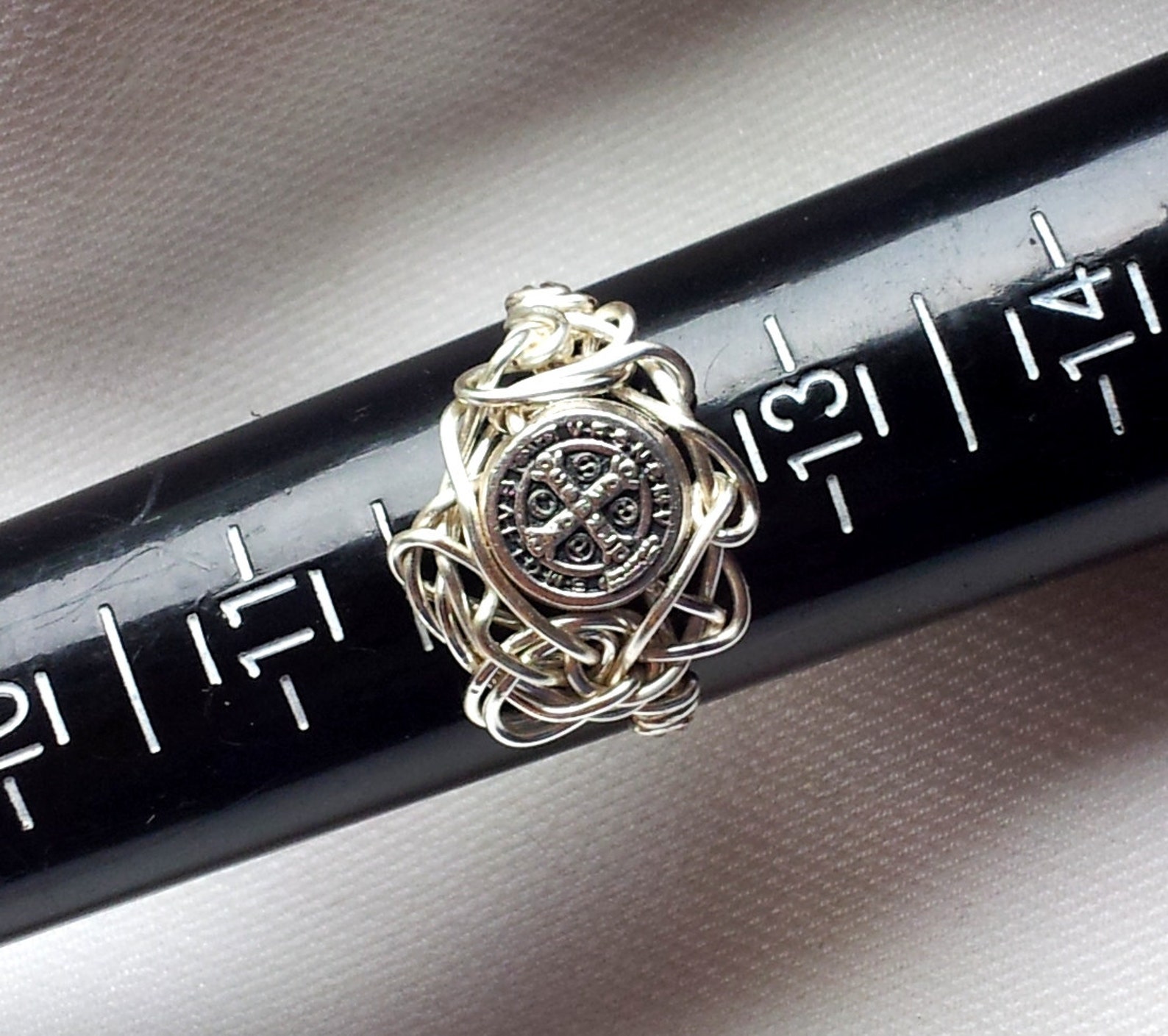 St Benedict Medal Exorcism Ring Sterling Silver Filled - Etsy