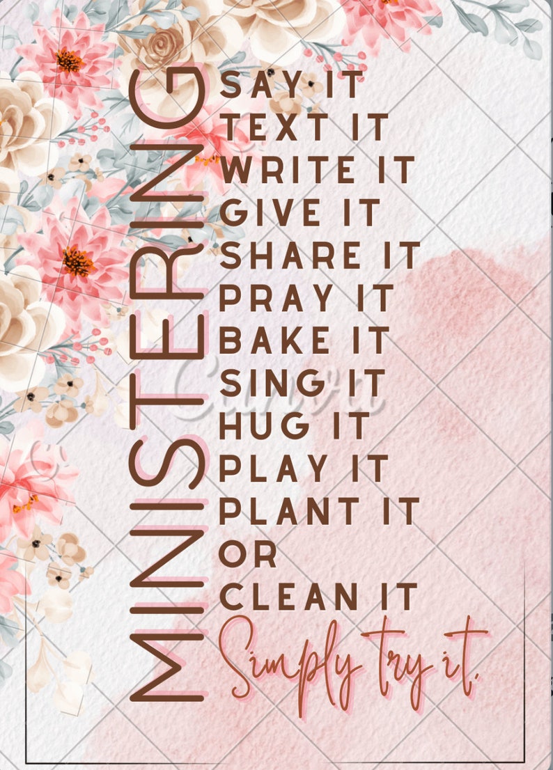 Ministering Printable Card - Etsy