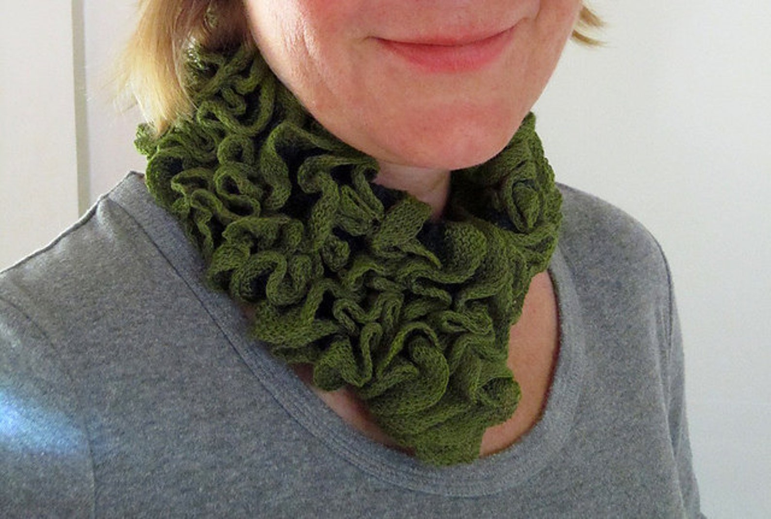 Ruffle Neck Cozy Pdf Knitting Pattern Etsy 1947