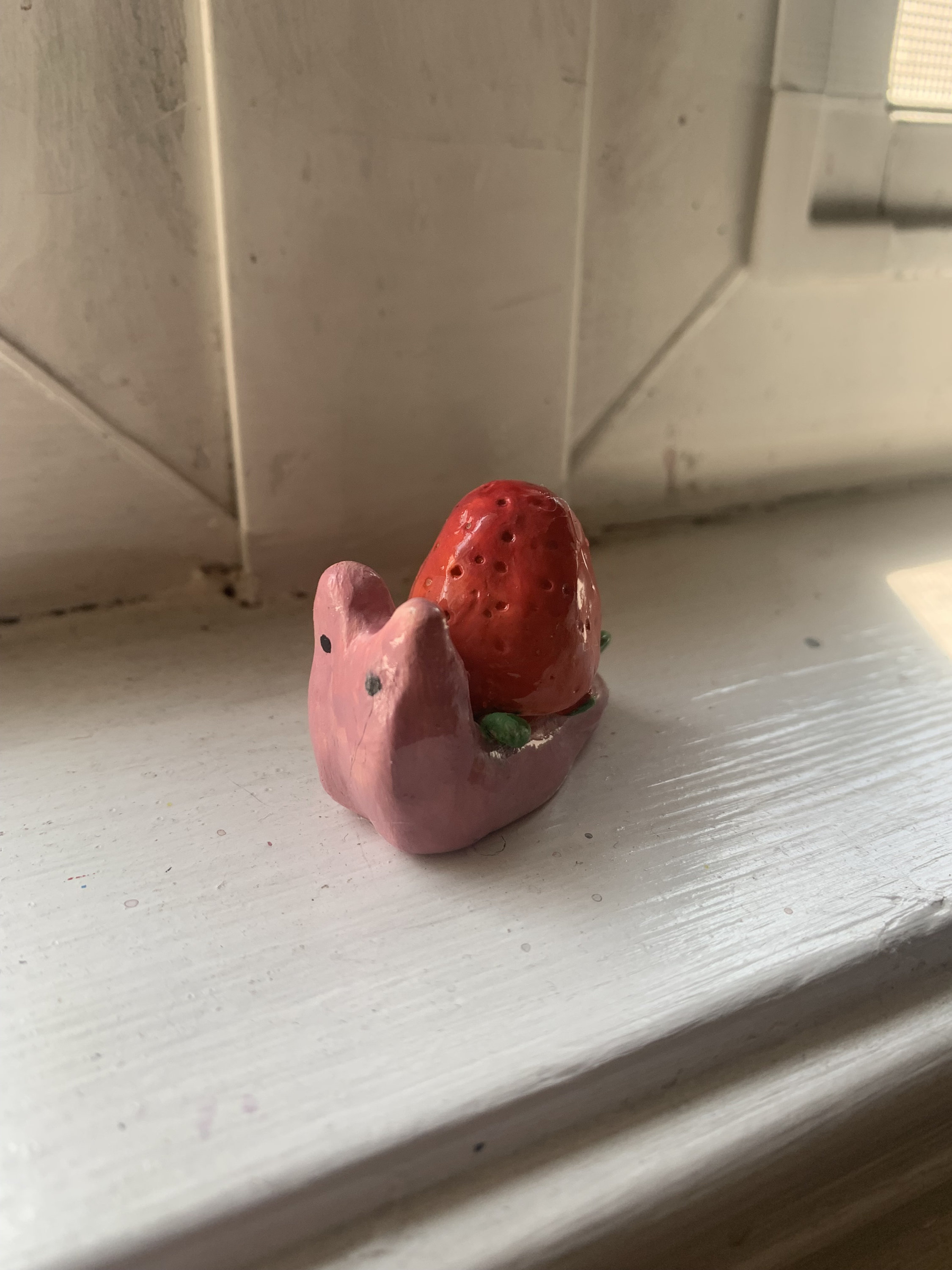 Cottagecore Strawberry Snail Handmade Air Dry Clay Fairycore, Whimsical ...