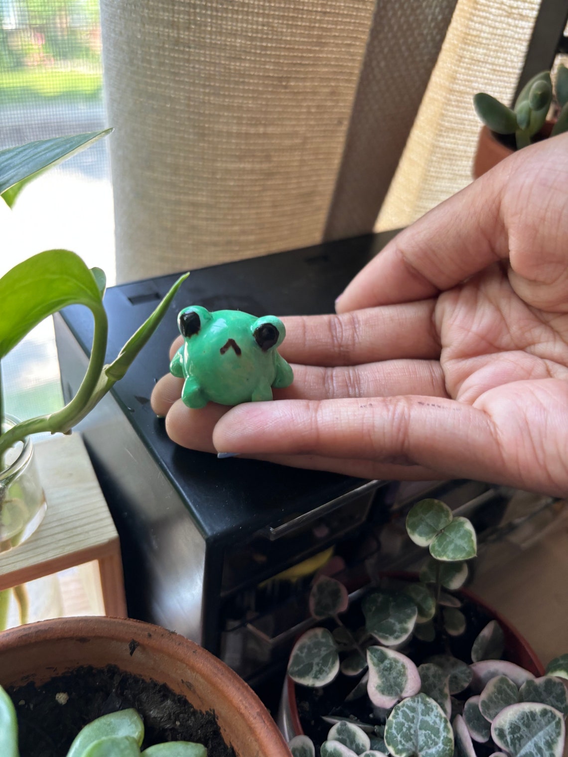 Cottagecore Frog Handmade Air Dry Clay Fairycore, Frogcore Desk ...