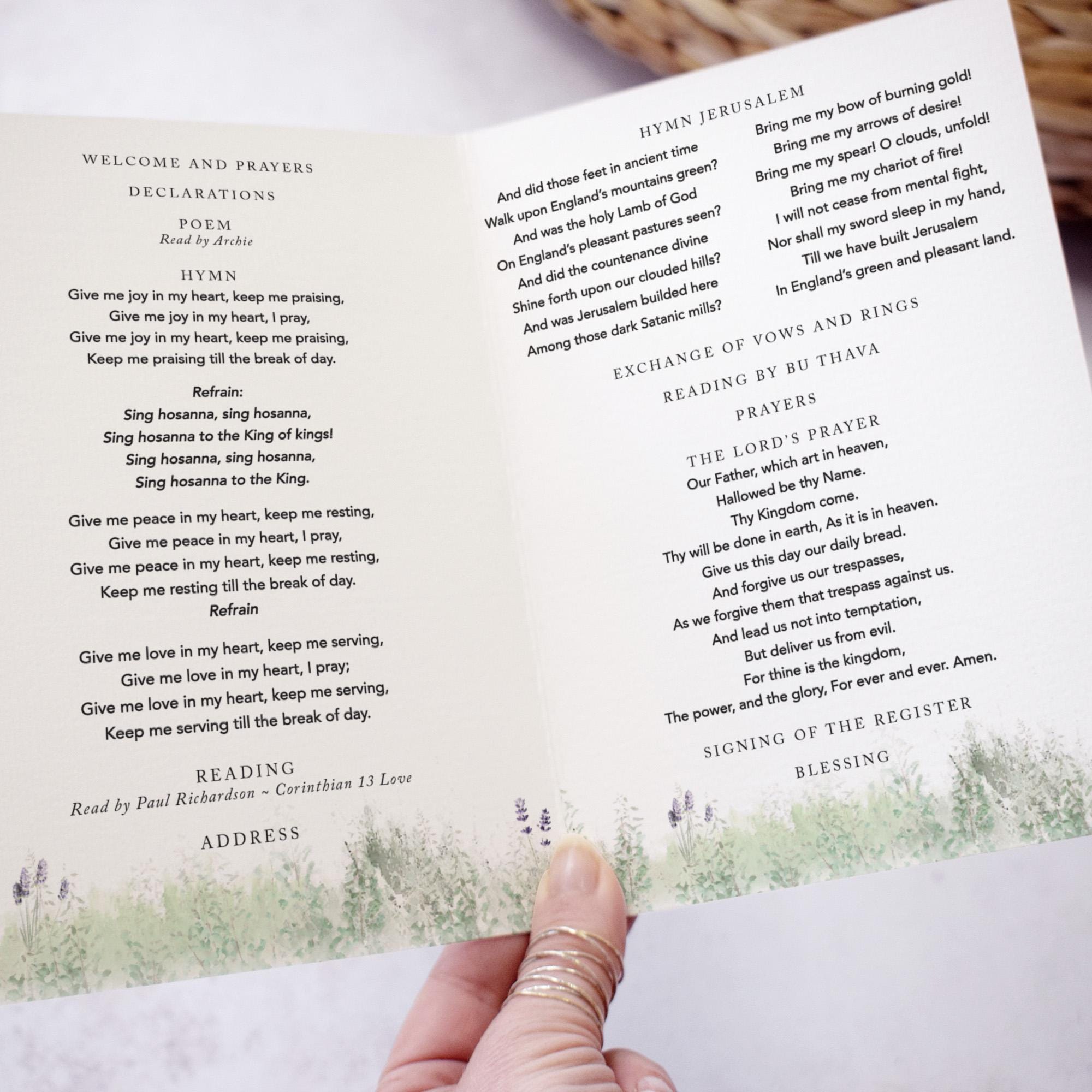 Wedding Order of Service Template, Editable Order of Ceremony, Digital ...