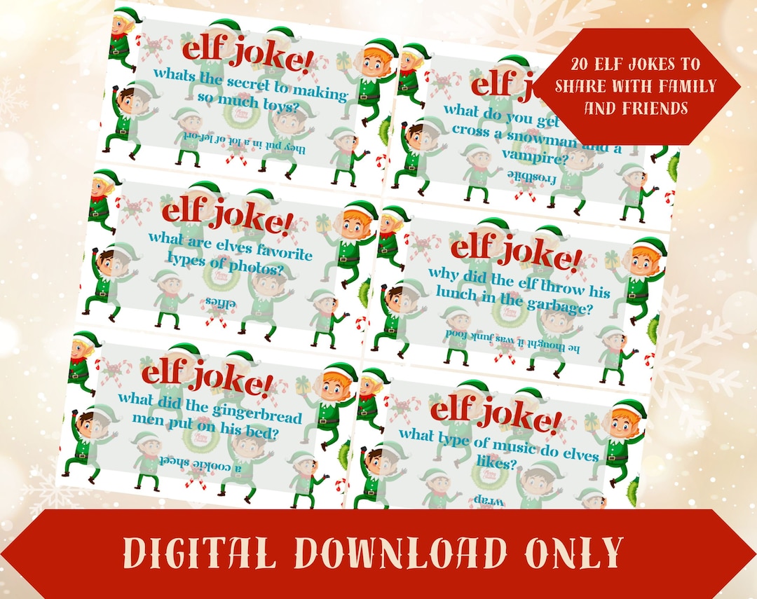 Elf Jokes, Lunchbox Jokes, Elf Jokes for Kids, Elf Printables ...