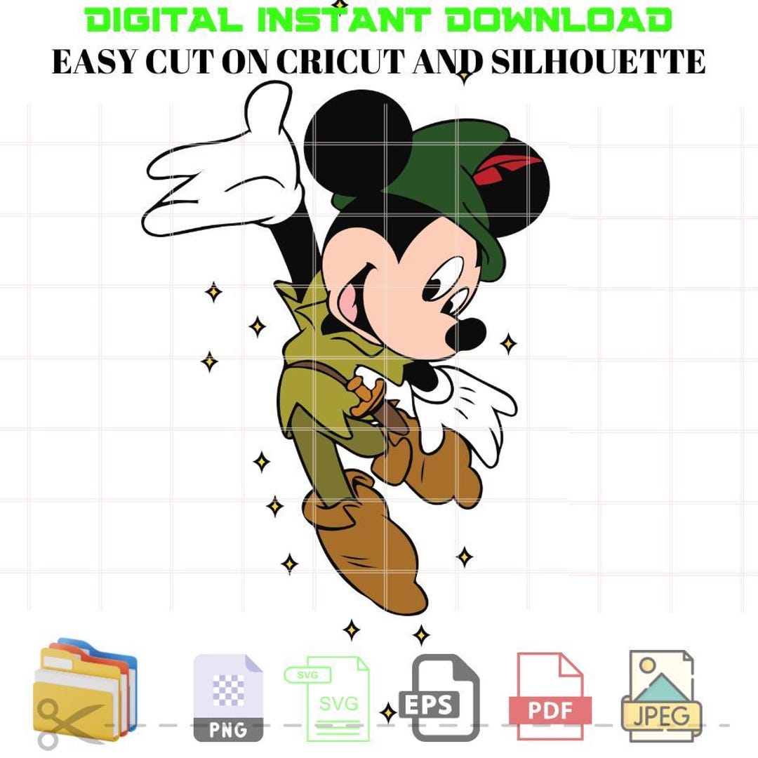 Mickey , Peter Pan SVG Graphic Designs Files , Tinkerbell Svg , Peter ...