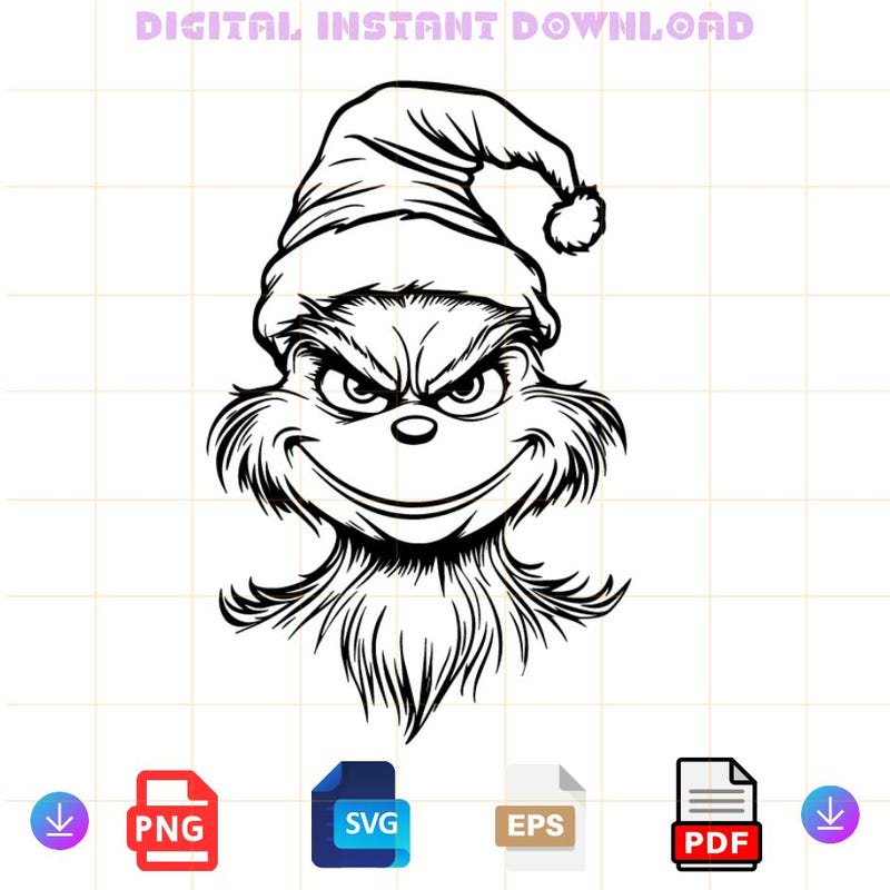 Grinch Head Outline - Etsy