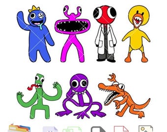 Rainbow Friends Characters Svg, Rainbow Family Svg, Gamer Rainbow ...