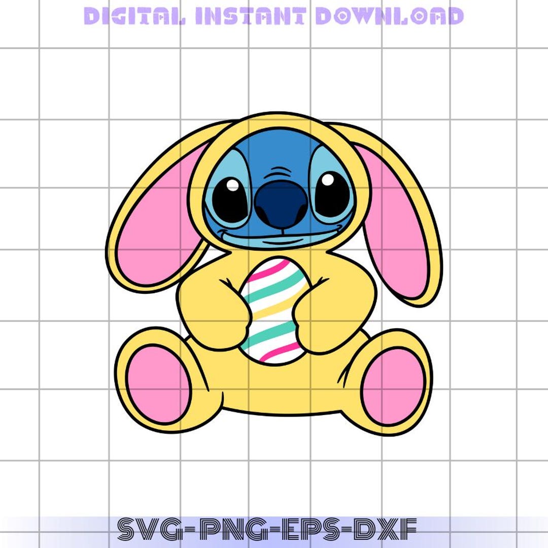Stitch With Costume Svg, Happy Easter Day Svg, Easter Bunny Digital ...